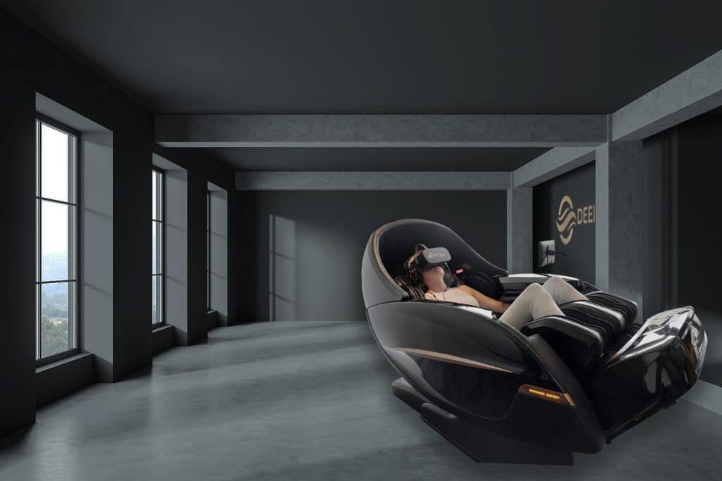 DEEP Oasis® massage chair with VR glasses and binaural beats